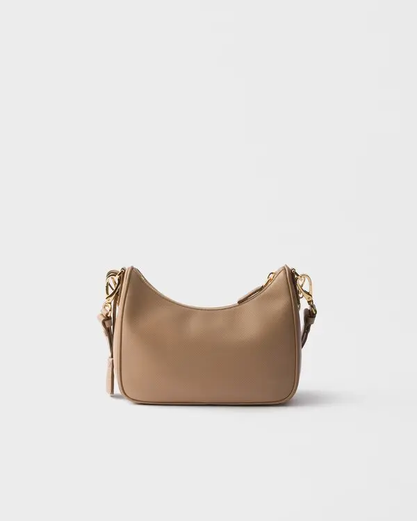 Prada Re-edition Saffiano Leather Mini Bag - Bean Paste Beige