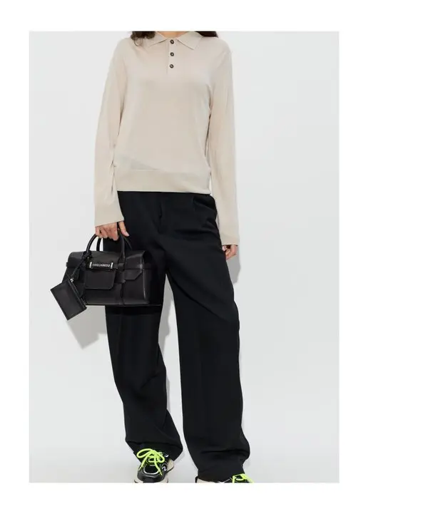 Dsquared2 Long-sleeved Knitted Polo Shirt - Nude