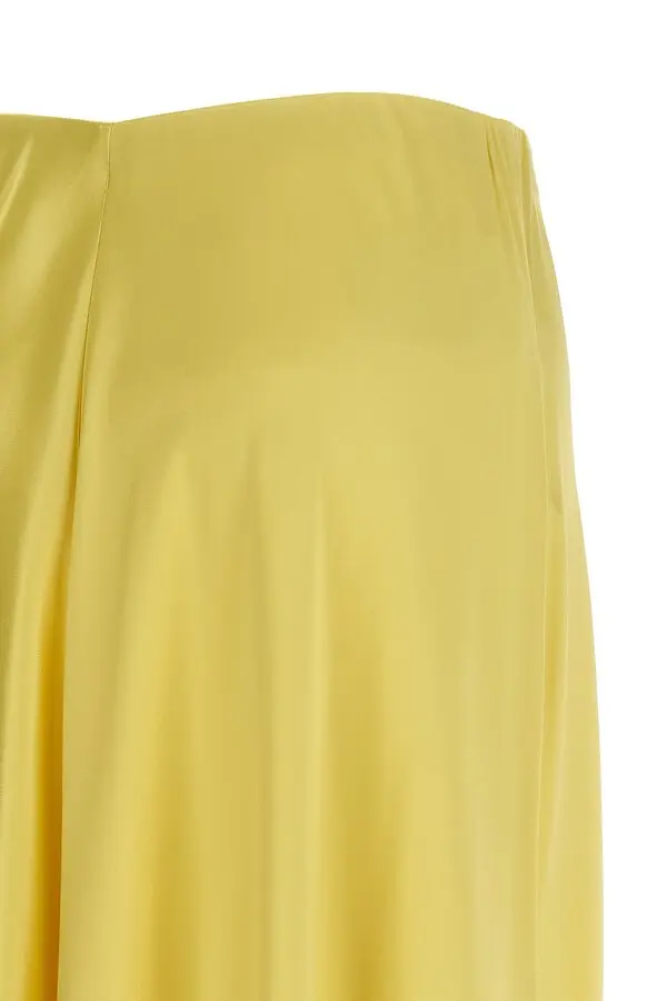 Alberta Ferretti Lace Detailed Satin Maxi Skirt