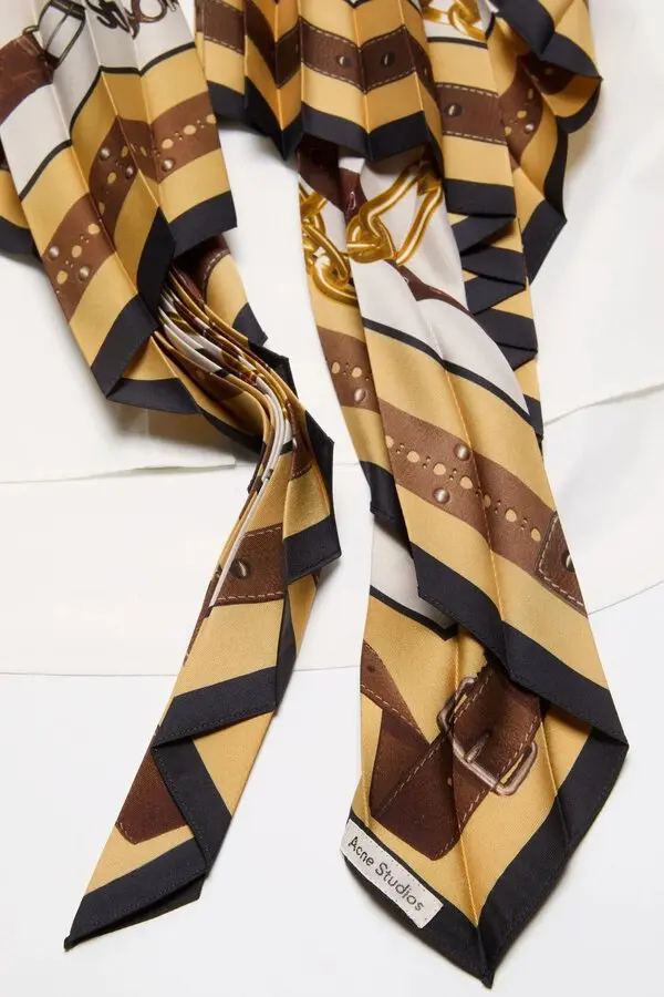 Acne Studios Faux Two-piece Shirt Dress With Pleated Scarf Detail