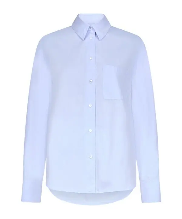 Loulou De Saison Oversized Cotton Poplin Shirt - Blue