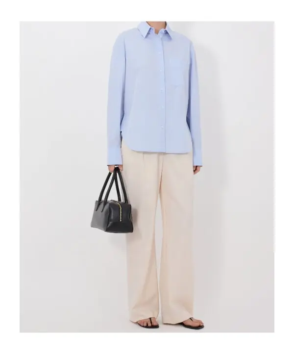 Loulou De Saison Oversized Cotton Poplin Shirt - Blue