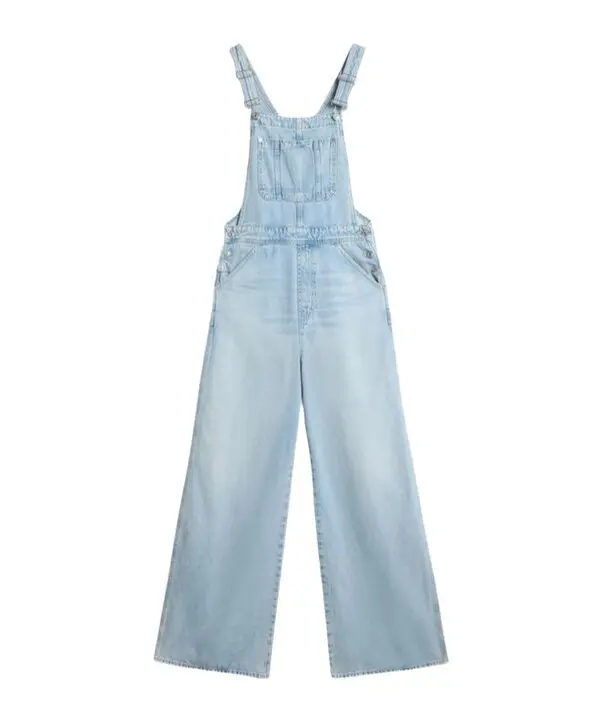 7 For All Mankind Denim Bib Pocket Jumpsuit - Blue