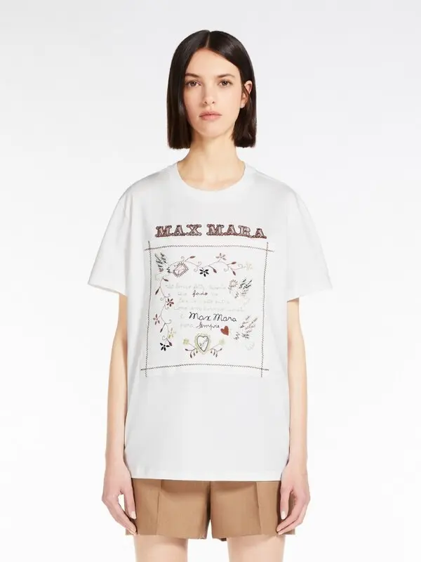 Max Mara Embroidered Slogan T-shirt