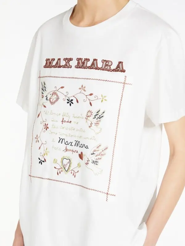 Max Mara Embroidered Slogan T-shirt
