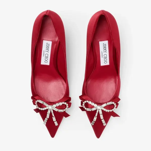JIMMY CHOO Pointed-toe High Heels With Crystal Bow