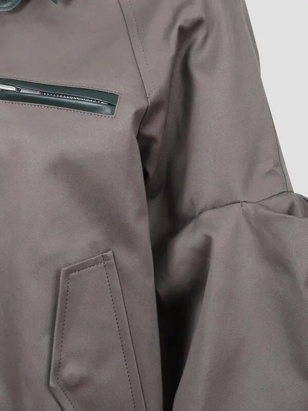 Sacai Leather-collar Shirt Jacket