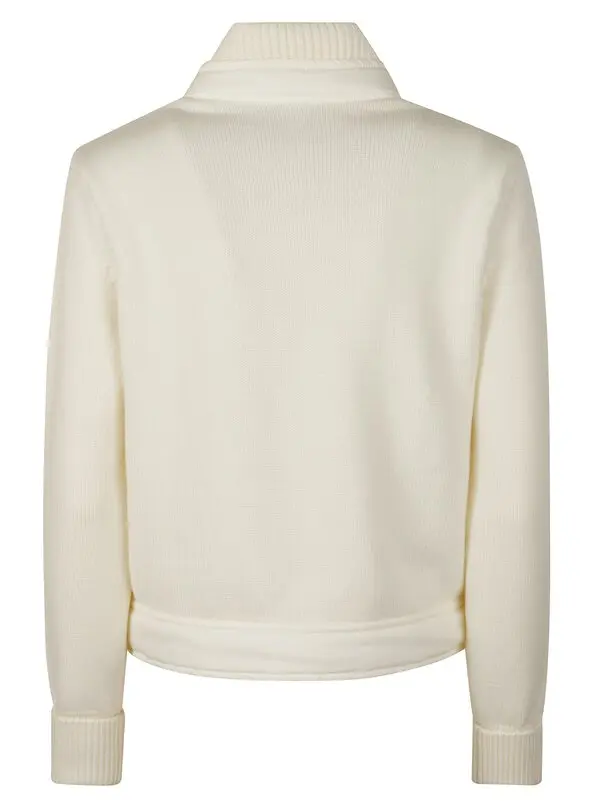 Moncler Quilted Zip-up Knitted Sweater
