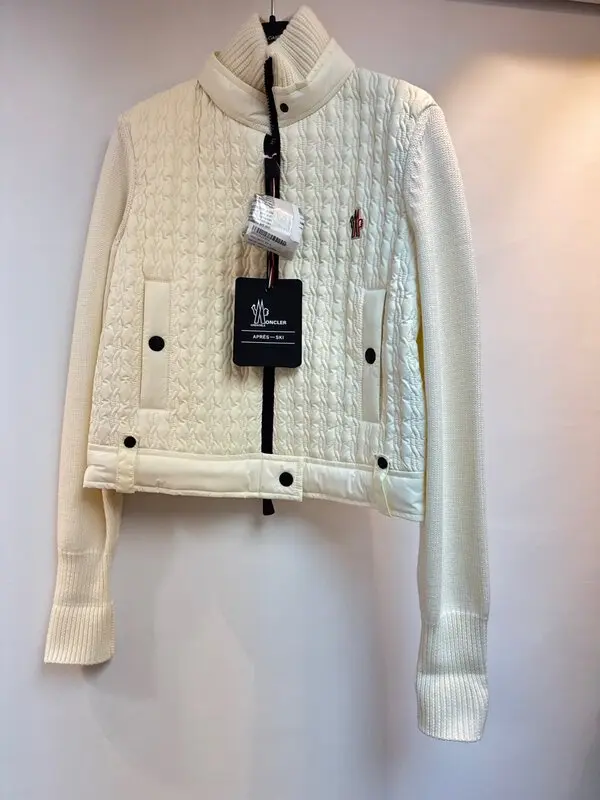 Moncler Quilted Zip-up Knitted Sweater