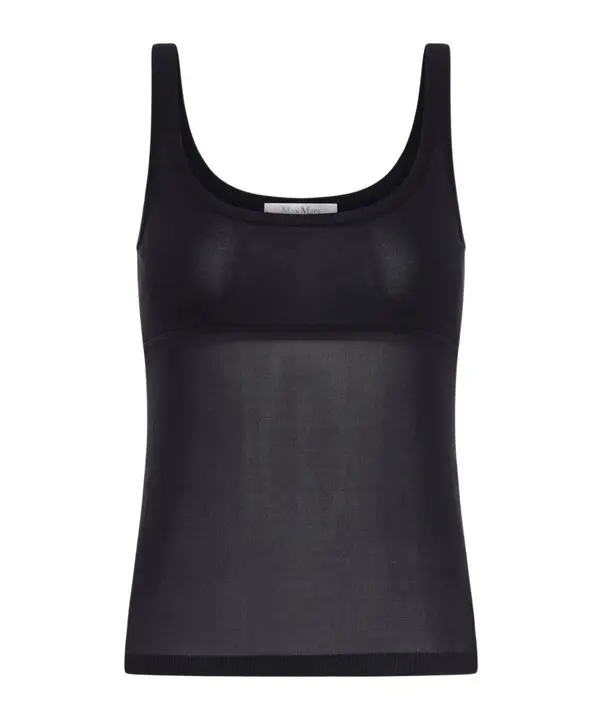 Max Mara Sleeveless Ribbed Top - Black