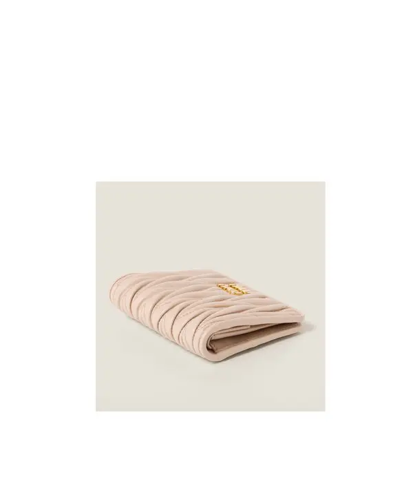 Miu Miu Small Matelassé Nappa Leather Wallet - Pink