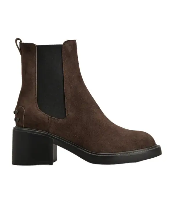 TOD'S Slip-on Ankle Boots With Block Heel - Brown