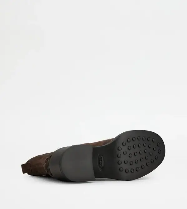TOD'S Slip-on Ankle Boots With Block Heel - Brown