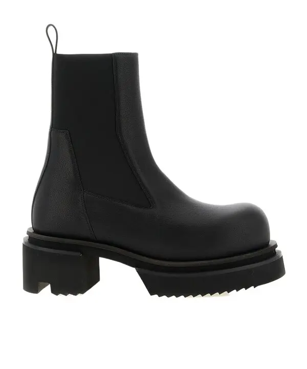 Rick Owens Beetle Bogun Leather Chelsea Boots - Black