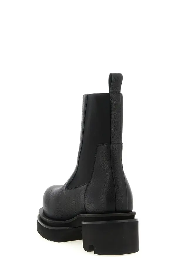 Rick Owens Beetle Bogun Leather Chelsea Boots - Black