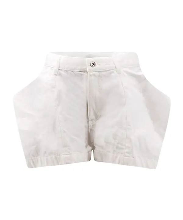 Sacai Mid-rise Denim Shorts - White