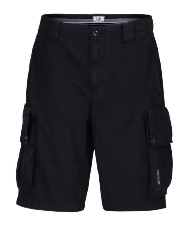 C.P. COMPANY Gabardine Lens Cargo Shorts - Black