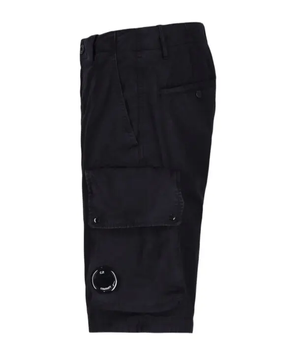 C.P. COMPANY Gabardine Lens Cargo Shorts - Black