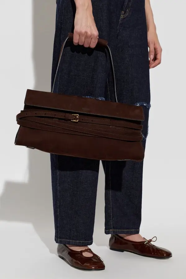 Moschino Flap Handbag With Decorative Strap