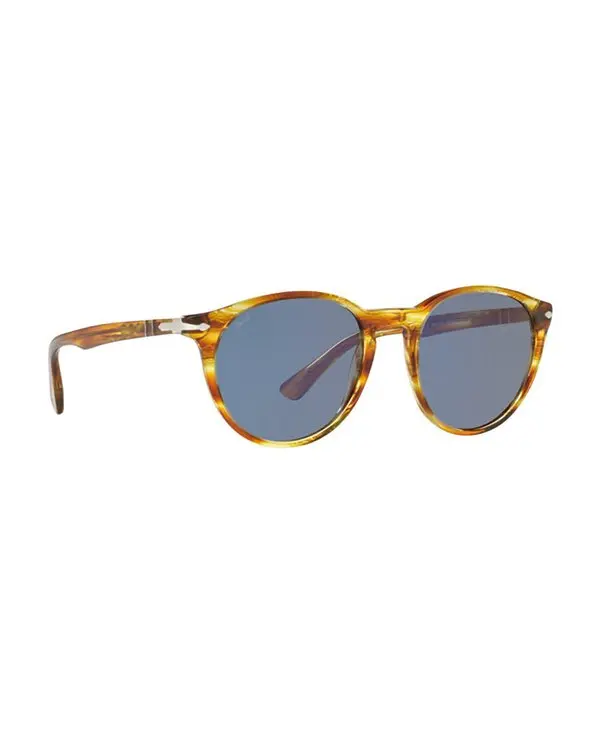 Persol Round Frame Sunglasses With Logo Detail - Gray
