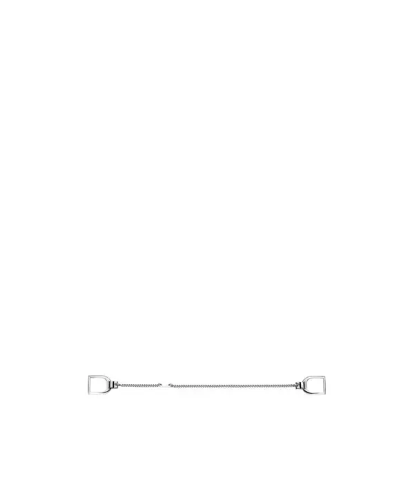 Gucci 925 Staffa Stirrup Buckle Charm Bracelet - Silver