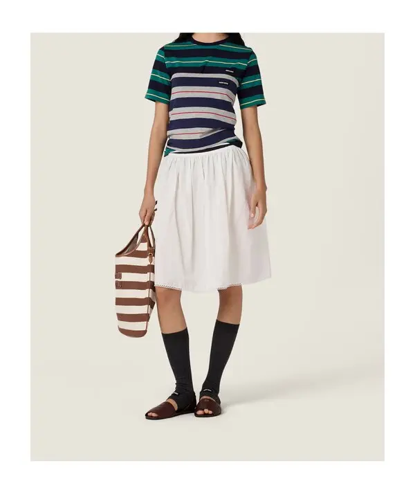 Miu Miu Striped Crewneck T-shirt