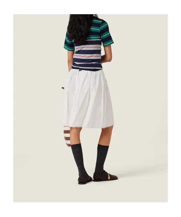 Miu Miu Striped Crewneck T-shirt