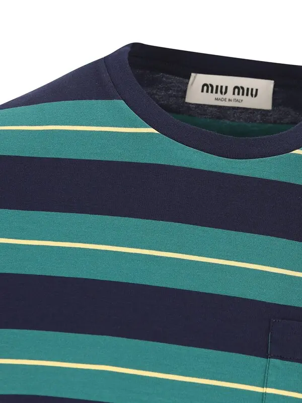 Miu Miu Striped Crewneck T-shirt