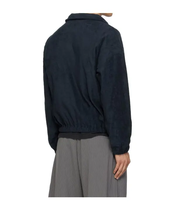 SONG FOR THE MUTE Zip Funnel Sweatshirt - Navy Blue