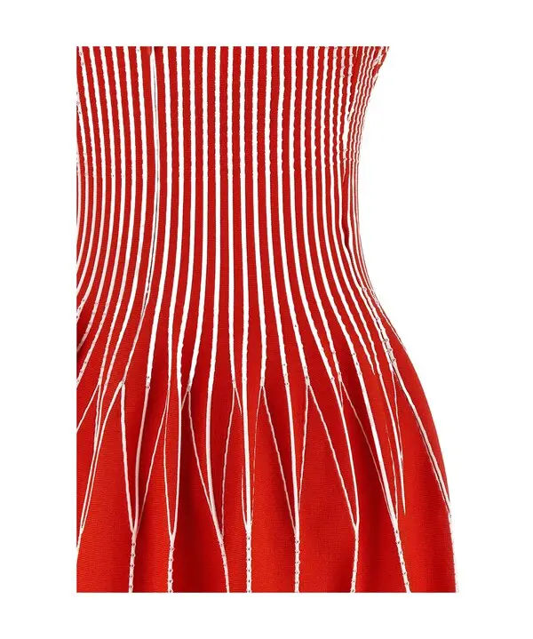 Elisabetta Franchi Pleated Knit Mini Dress