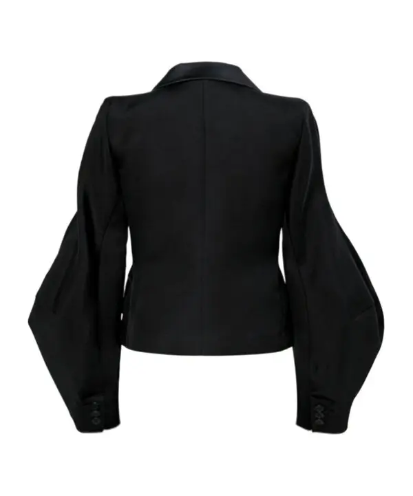 Sacai Double-breasted Padded Jacket With Pointed Collar