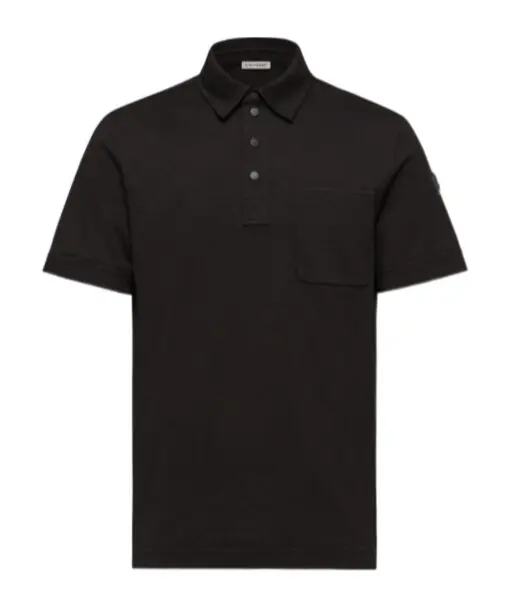 Moncler Short-sleeve Pocket Polo Shirt - Black