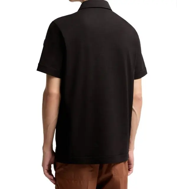 Moncler Short-sleeve Pocket Polo Shirt - Black