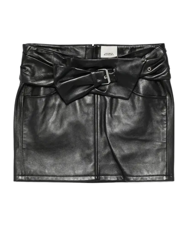 Isabel Marant Étoile Leather Mini Skirt With Bow Detail