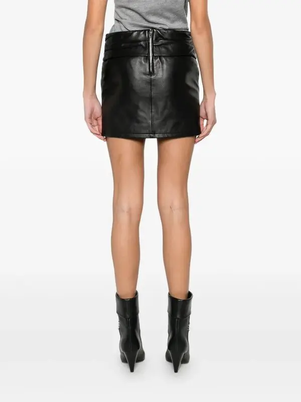 Isabel Marant Étoile Leather Mini Skirt With Bow Detail