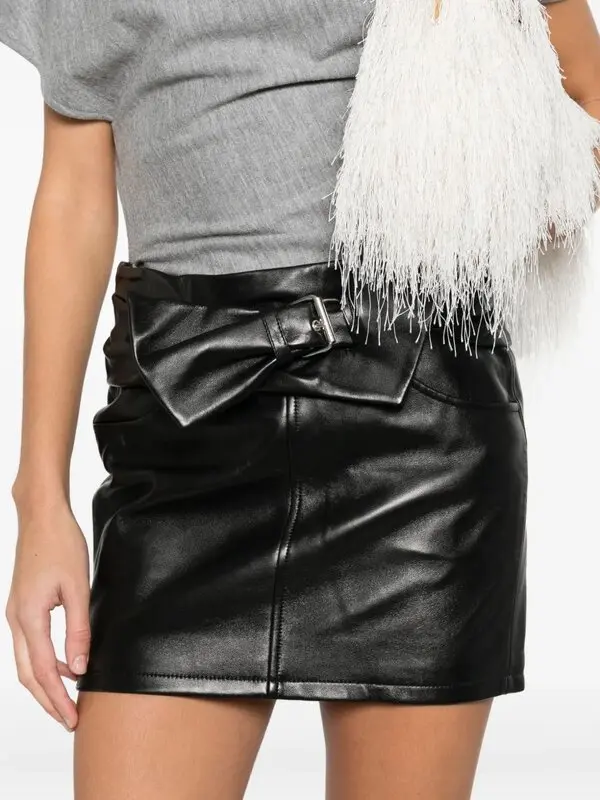 Isabel Marant Étoile Leather Mini Skirt With Bow Detail