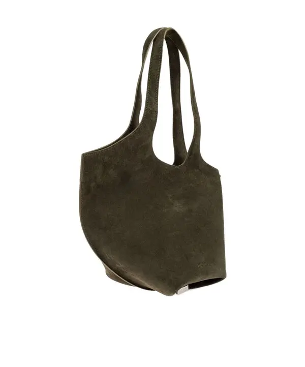 Attico The La Scoop Asymmetric Medium Shopper Bag - Black
