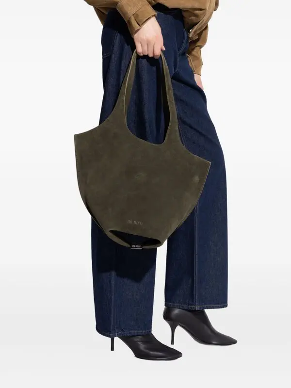 Attico The La Scoop Asymmetric Medium Shopper Bag - Black