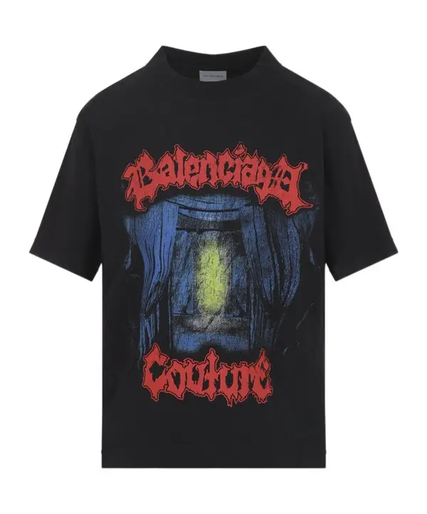 Balenciaga Graphic Print T-shirt - Black