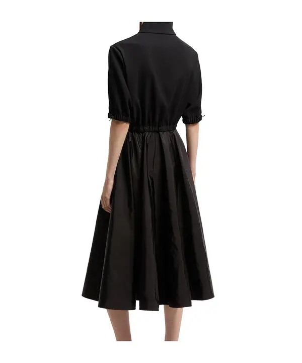 Moncler Midi Dress With Stand-up Collar And Zipper Closure
