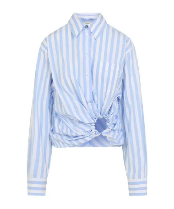 Sportmax Palmizi Striped Poplin Shirt - Blue