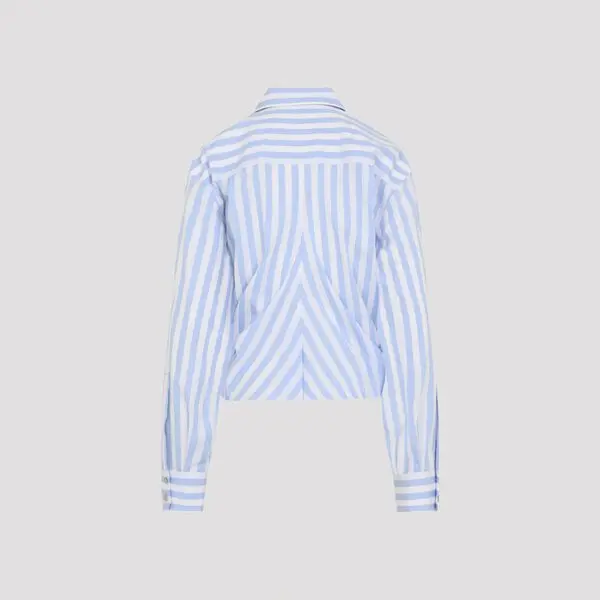 Sportmax Palmizi Striped Poplin Shirt - Blue