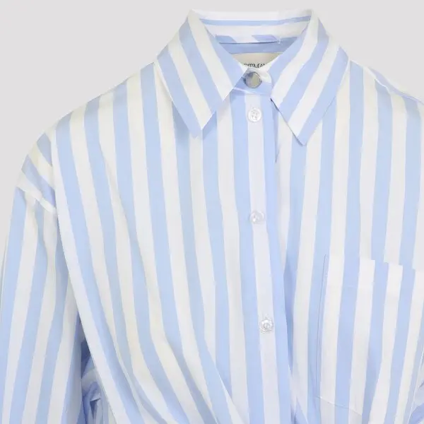 Sportmax Palmizi Striped Poplin Shirt - Blue