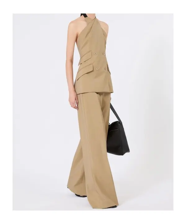 Max Mara Bronte Crease Detailed Pants - Camel