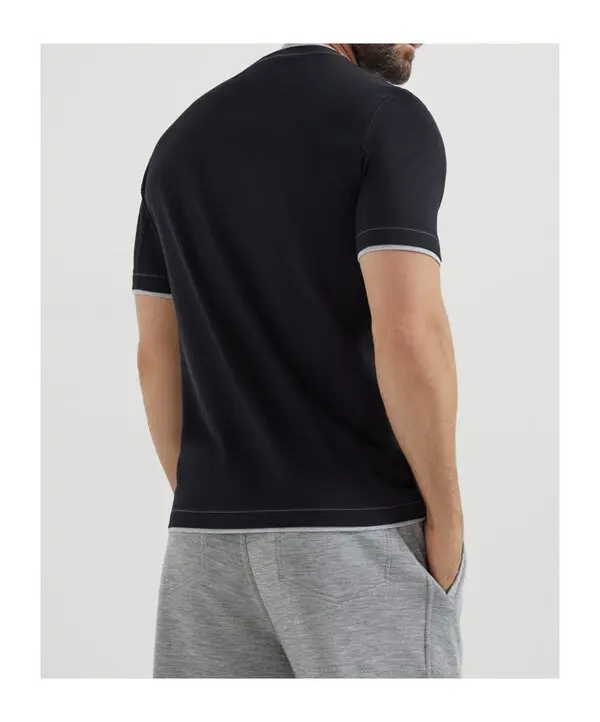 Brunello Cucinelli Logo Embroidered Layered T-shirt - No