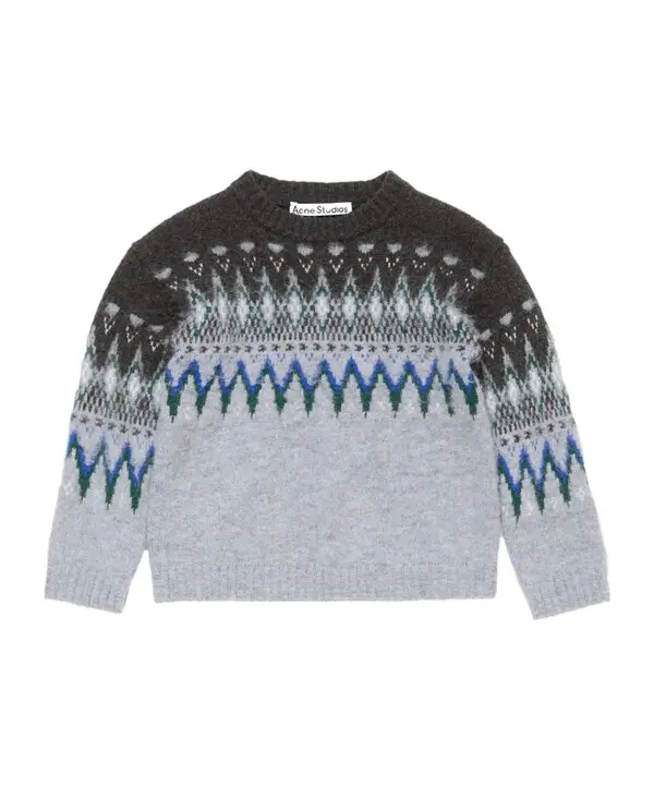 Acne Studios Crewneck Knitted Top With Nordic Patterns