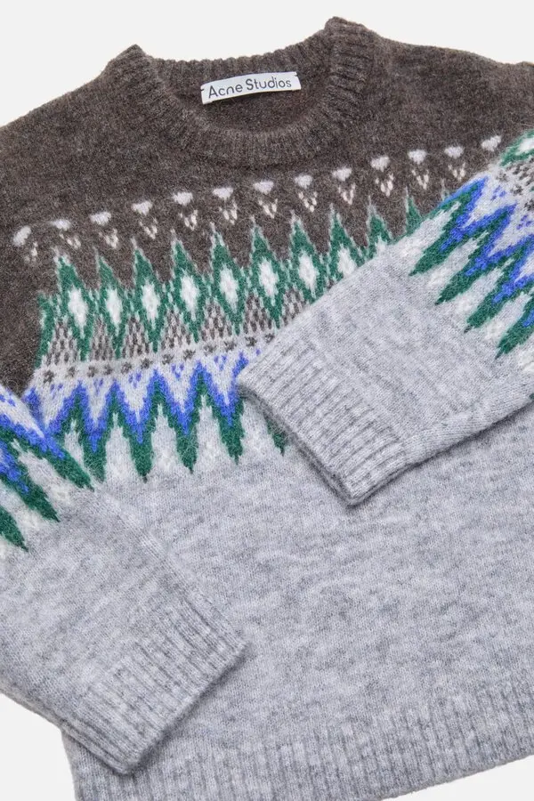 Acne Studios Crewneck Knitted Top With Nordic Patterns