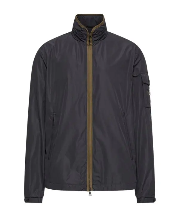 Moncler Sayan Logo Patch Zip-up Jacket - Black
