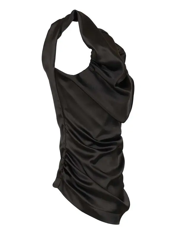 VIVIENNE WESTWOOD Ginnie Top Draped Round Neck Sleeveless - Black