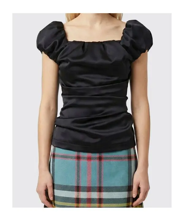 VIVIENNE WESTWOOD Ginnie Top Draped Round Neck Sleeveless - Black